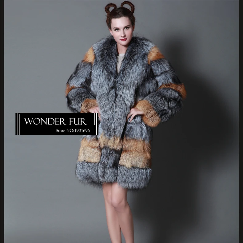 Aliexpress.com : Buy Wonderful Natural Golden Fox Fur Long Overcoat ...