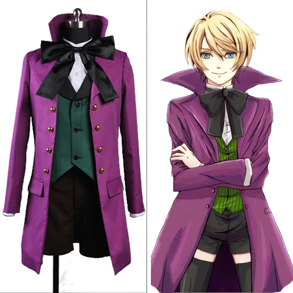 Black Butler 2 II Alois Trancy Uniform Purple Coat Pants Shirt For Men ...