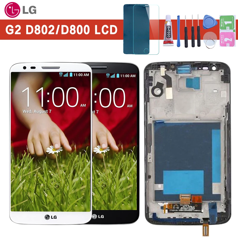 Original 5.2 '' LCD for LG G2 D802 Display Touch Screen Digitizer ...