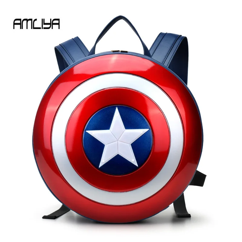 Fashion The Captain America shield backpack Small bule Backpacks ...