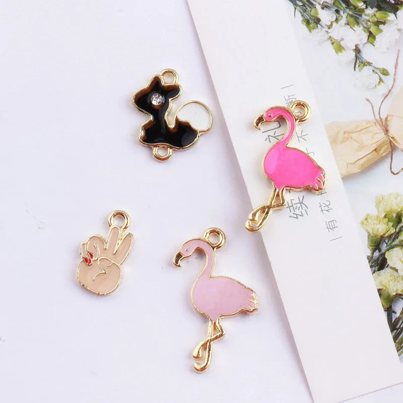 Korean Homemade DIY Ornaments Drop Oil Alloy Pendant Bracelet Hair ...