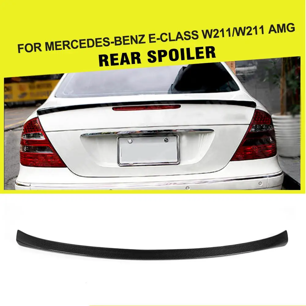 Carbon Fiber Car Rear Spoiler Trunk Boot Lip Spoiler for BENZ W211 MKB ...