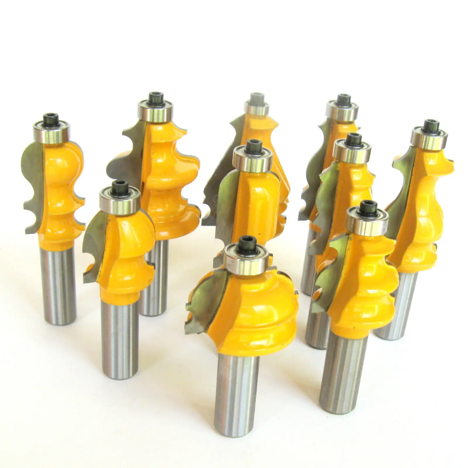 Top Quality 12 Shank Architectural Specialty Molding Router Bit Set 10pcs Milling Cutter