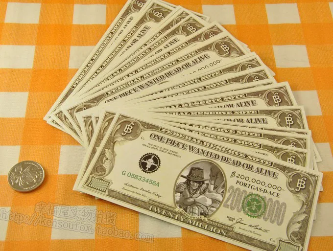 ONE PIECE Collection Luffy Portgas D Ace 20 Pieces WANTED Memorial ...