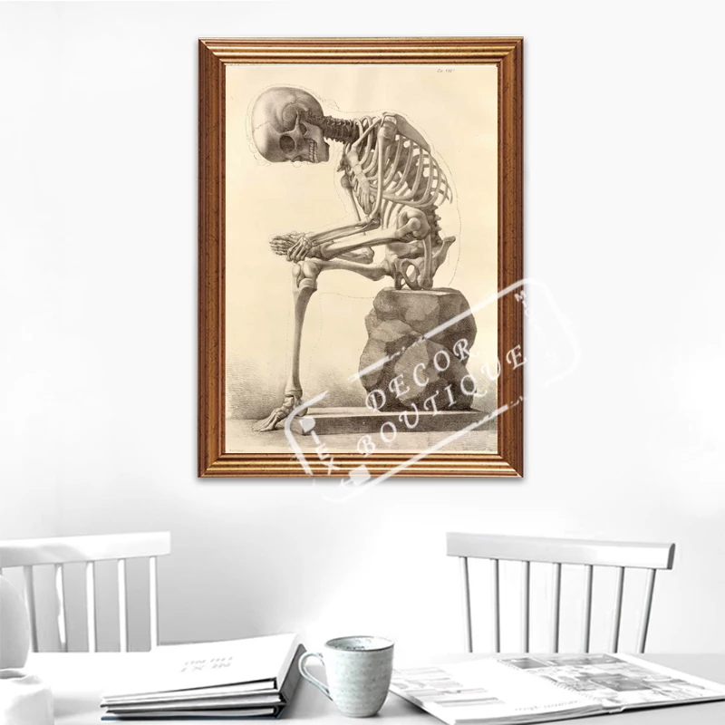 Mappa-della-seduta-scheletro-umano-classico-Vintage-Retro-Kraft-Poster ...