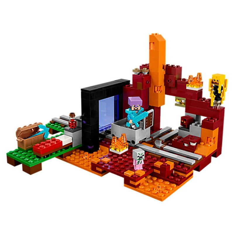 LEGOs Minecraft The Nether Portal Steve ghast minifigure Compatible ...