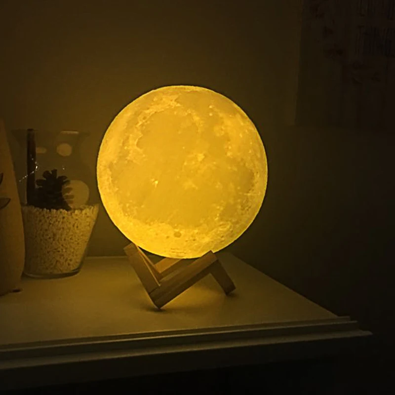 Moon Lamp Decoration Night Light 2 / 16 Colors By 3d Print For Decor ...