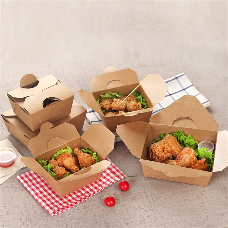 Fast Food Packing Boxes Restaurant Kitchen Wrapping Bag Fries Chicken ...