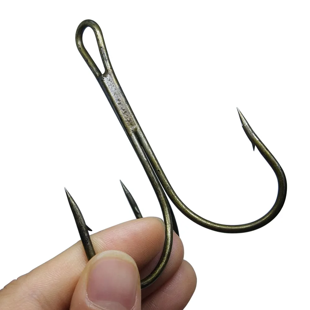 10pcs 12 0 Treble Hooks Bronze Saltwater Fishing Hook Sea Triple Hooks