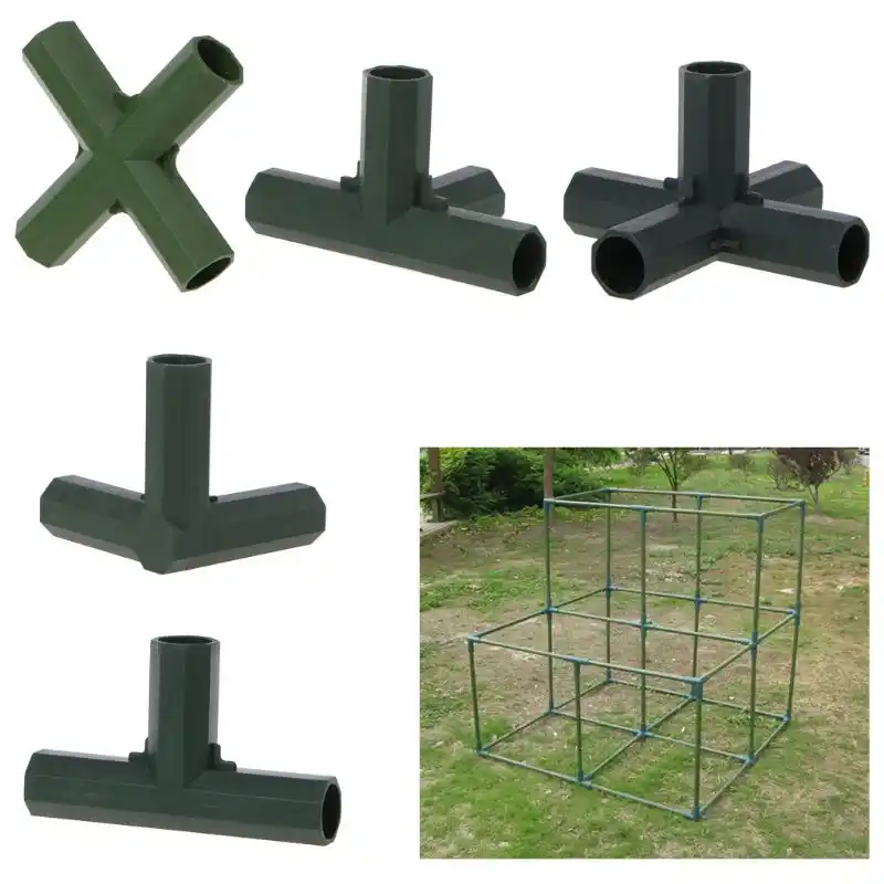 16MM Greenhouse Frame Connectors PVC Fitting 5 Types Stable Support ...