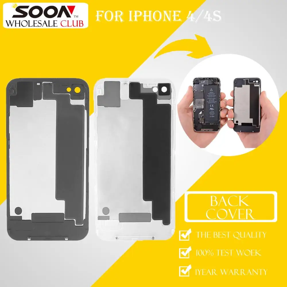 OEM SOON New Glass Back Cover For iPhone 4 4S Enlish font Rear Glass ...