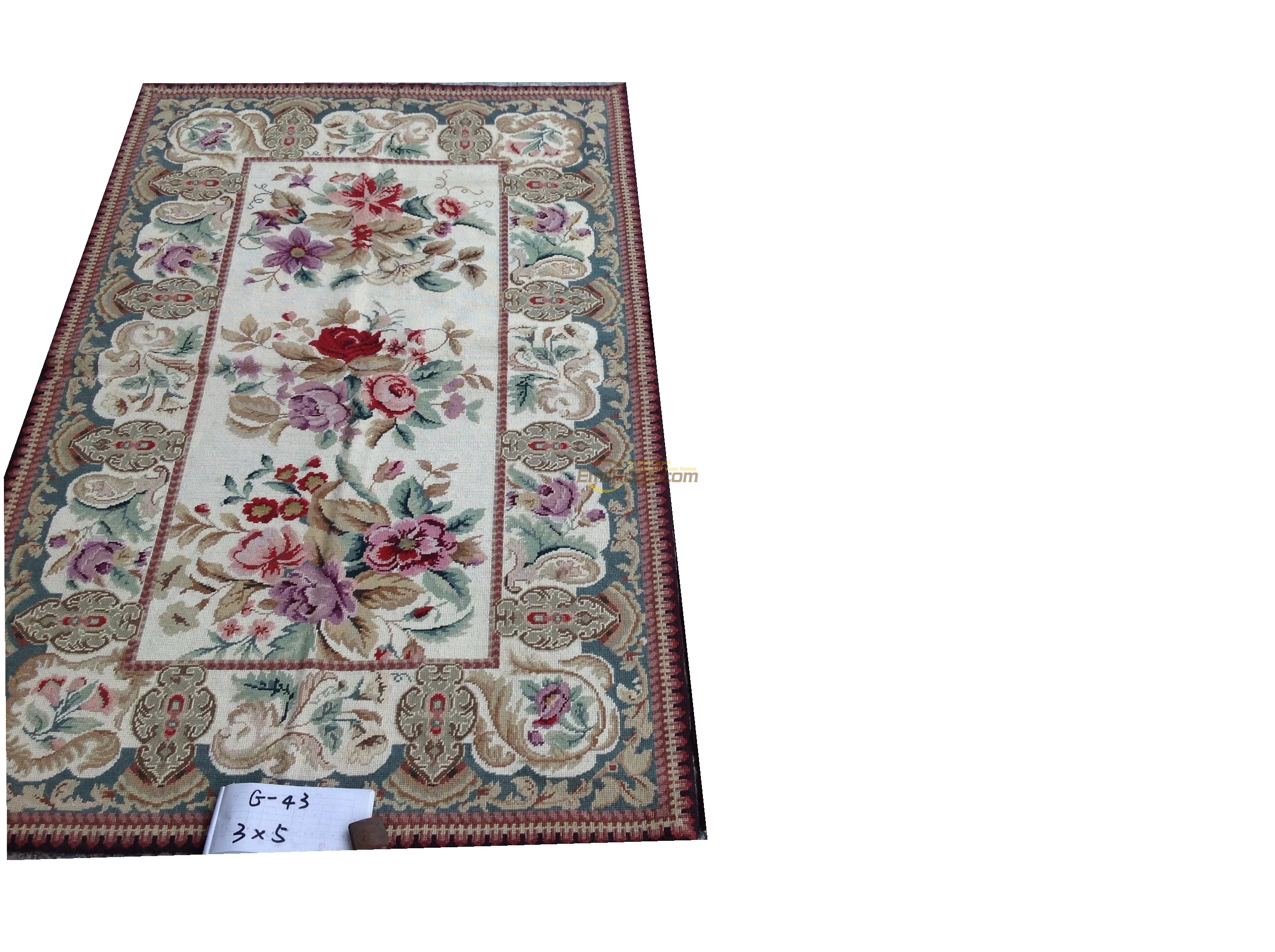 Vintage-Hand-embroidered-Needlepoint-Carpet-Handmade-Needlepoint-Xmas ...