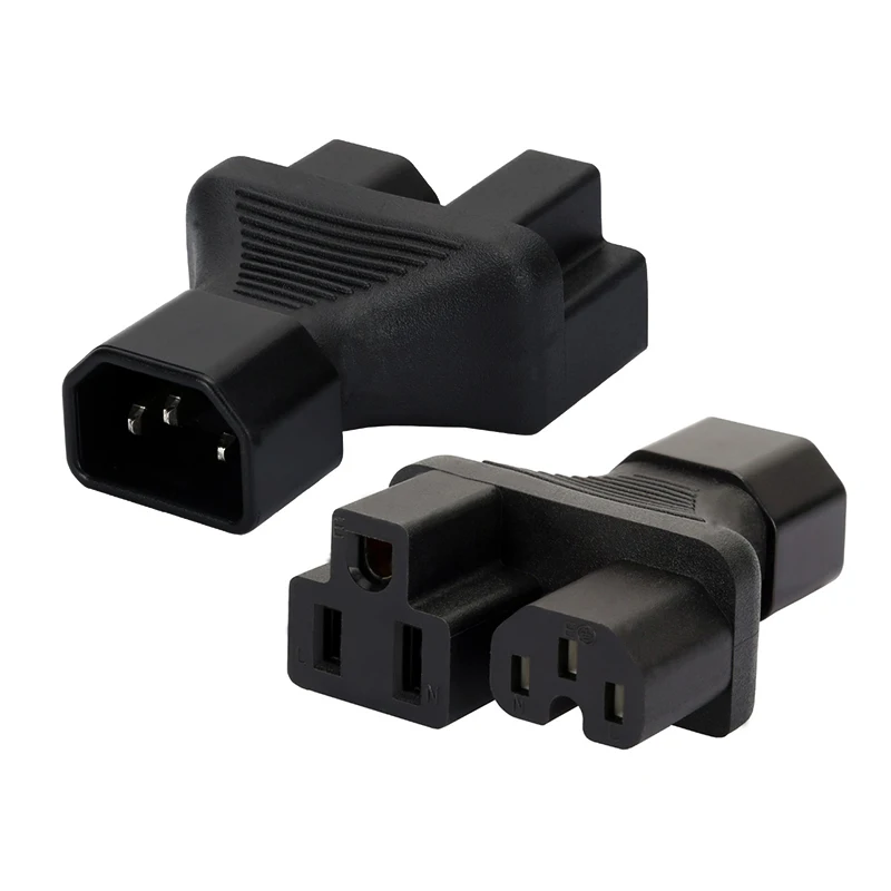 C14 5 15R + C15 전원 어댑터, IEC320 C14 US 5 15R + IEC320 C15 커넥터 Y 분배기 변환기 ...