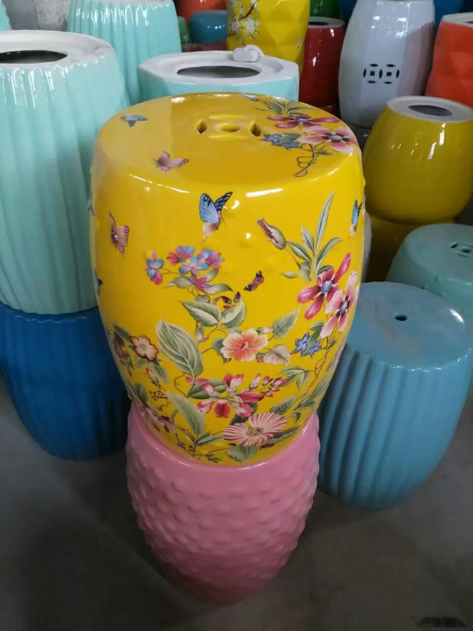 Yellow Garden Stool