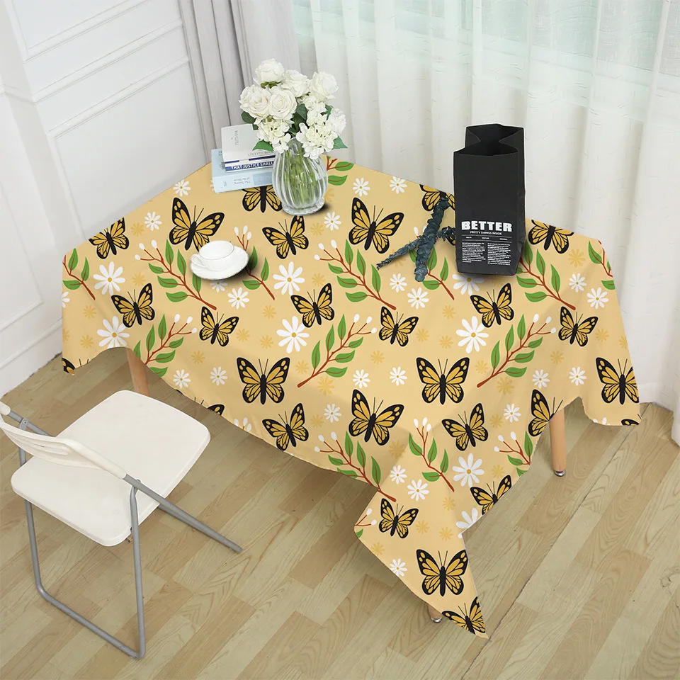 Ins Fashion Butterfly Decorative Rectangular Tablecloth Dining Table ...