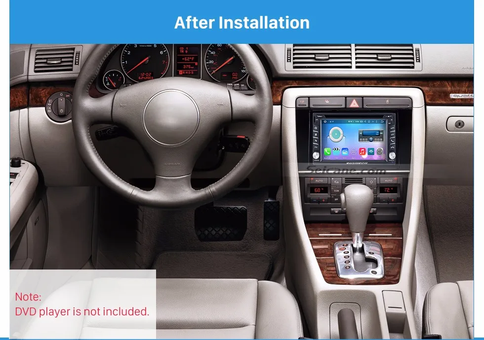 Seicane 173*98 мм 2Din для 2000 2001 2002 2003 2004 Audi A4 автомобиля ...
