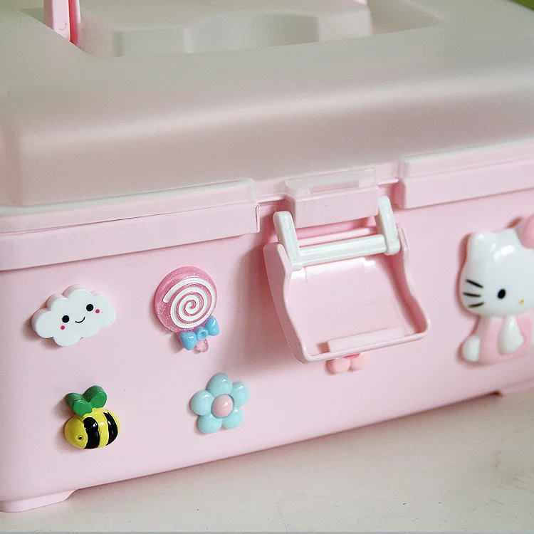 Hello Kitty Cartoon Small Portable Medical Kit Plastic Storage Box ...