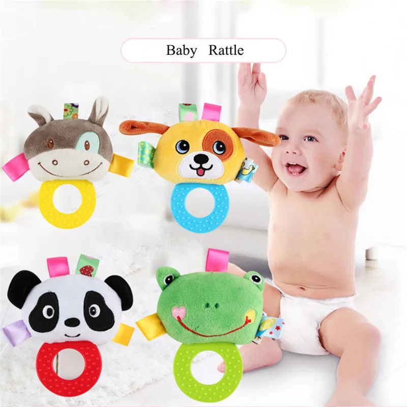 Newborn Rattles Toy Hand Bell Toddler Infant Rings Interactive Cute ...