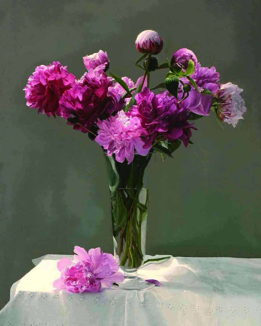 Arte de la pared Liu Ying Zhao Margarita Rosa Flores en jarrón Floral ...