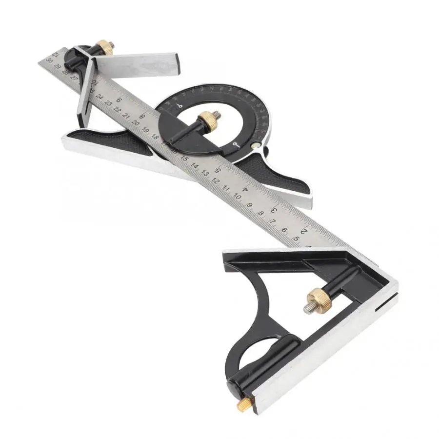 Stainless Steel Angle Ruler 0-180 Degree Combination Tri Square 0.01 ...