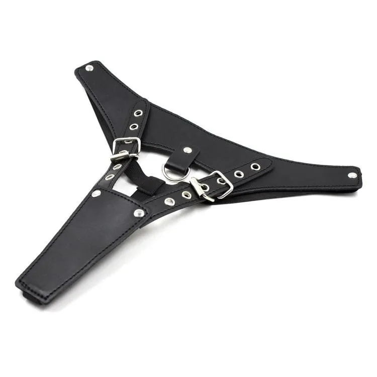 Free shipping fetish chastity device leather chastity belt restraints ...