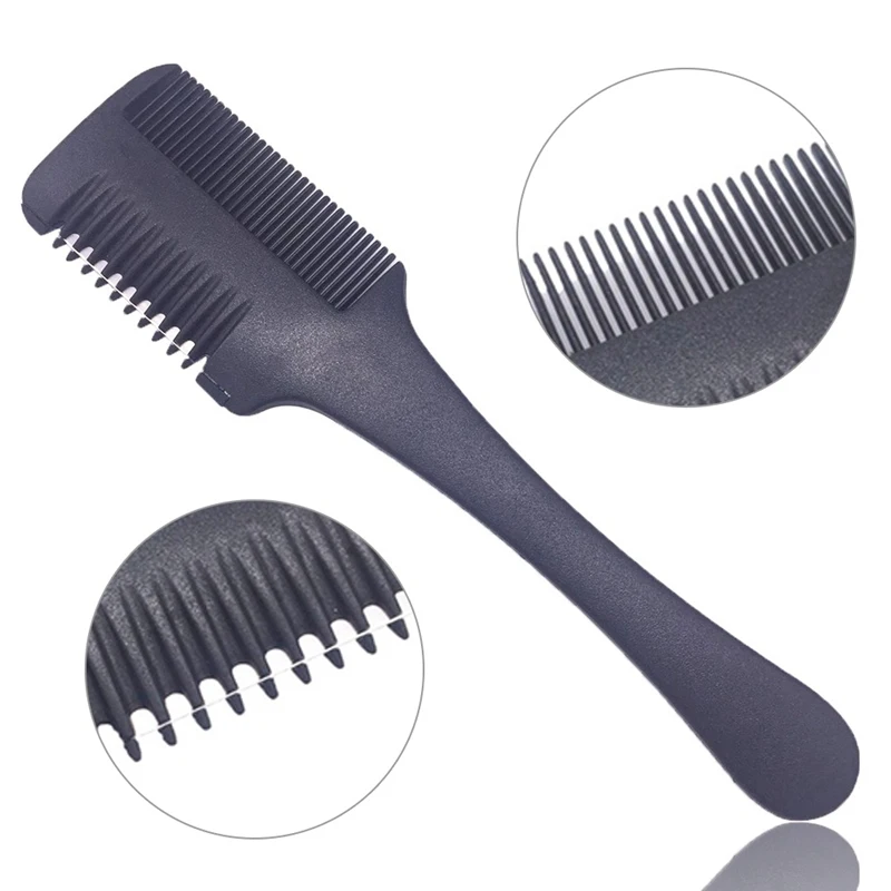 1pc Professional Hair Razor Comb Black Handle Hair Razor Cutting ...
