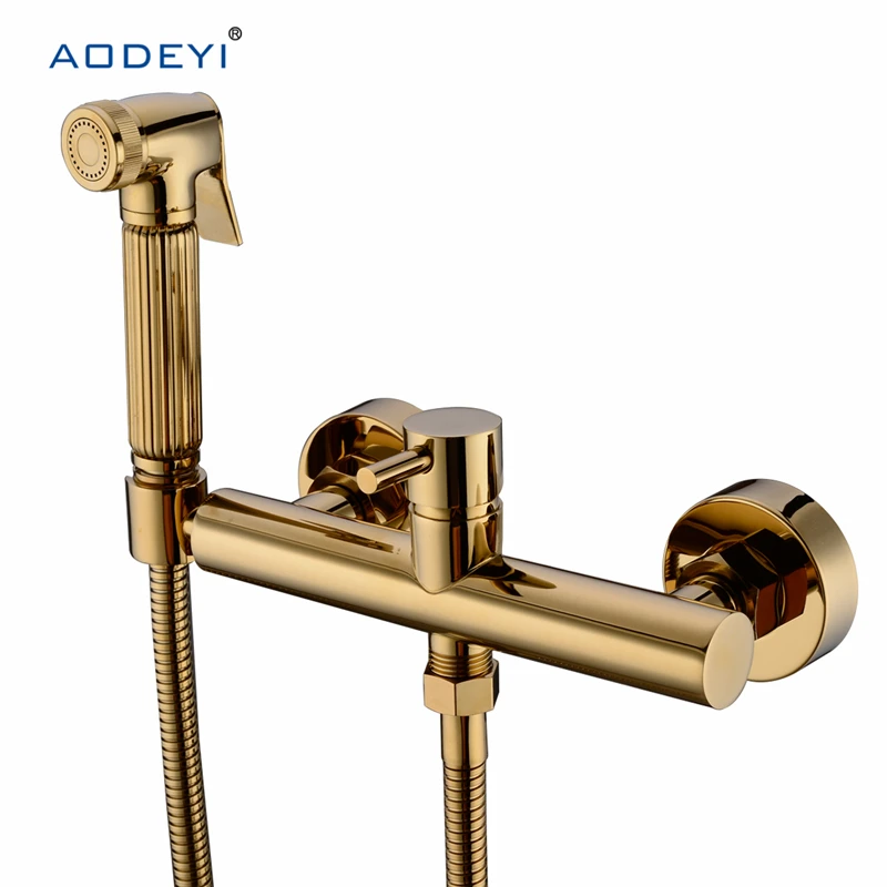 Solid Brass Toilet Handheld Bidet Spray Shower Sprayer Set With Hot And ...
