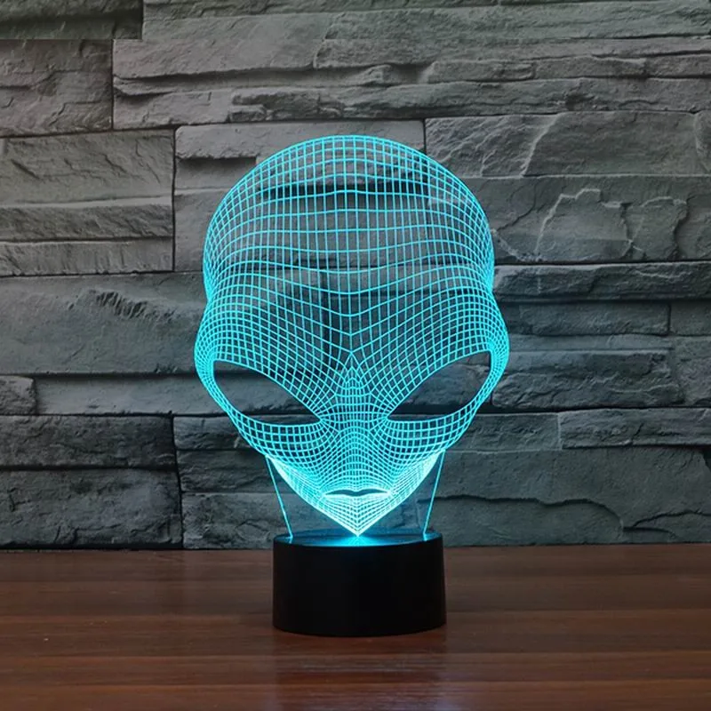 Unique 3D Cartoon Alien Shape LED Table Lamp with USB Power Touch Night ...