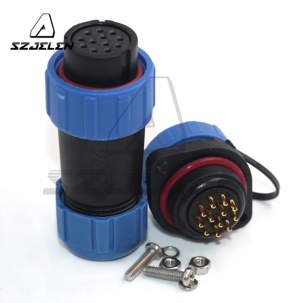 Sp21 Waterproof Ip67connector 2 3 4 5 6 7 8 9 10 12 Pin In-line ...