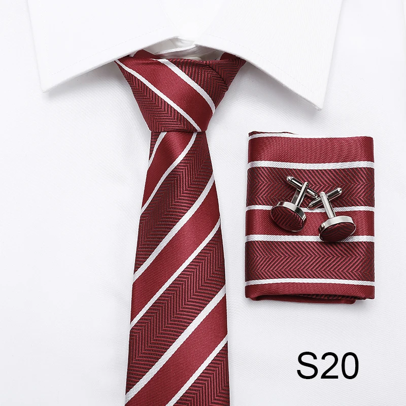 Vangise мужские галстуки Серые Цветочные полосатый Шелковый жаккардовый галстук Hanky набор ...