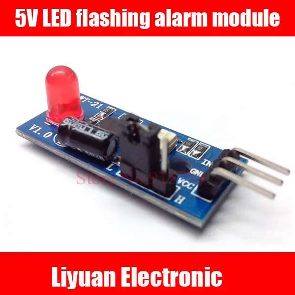 5pcs 5v Led Flashing Alarm Module / High And Low Trigger Led Flashing ...