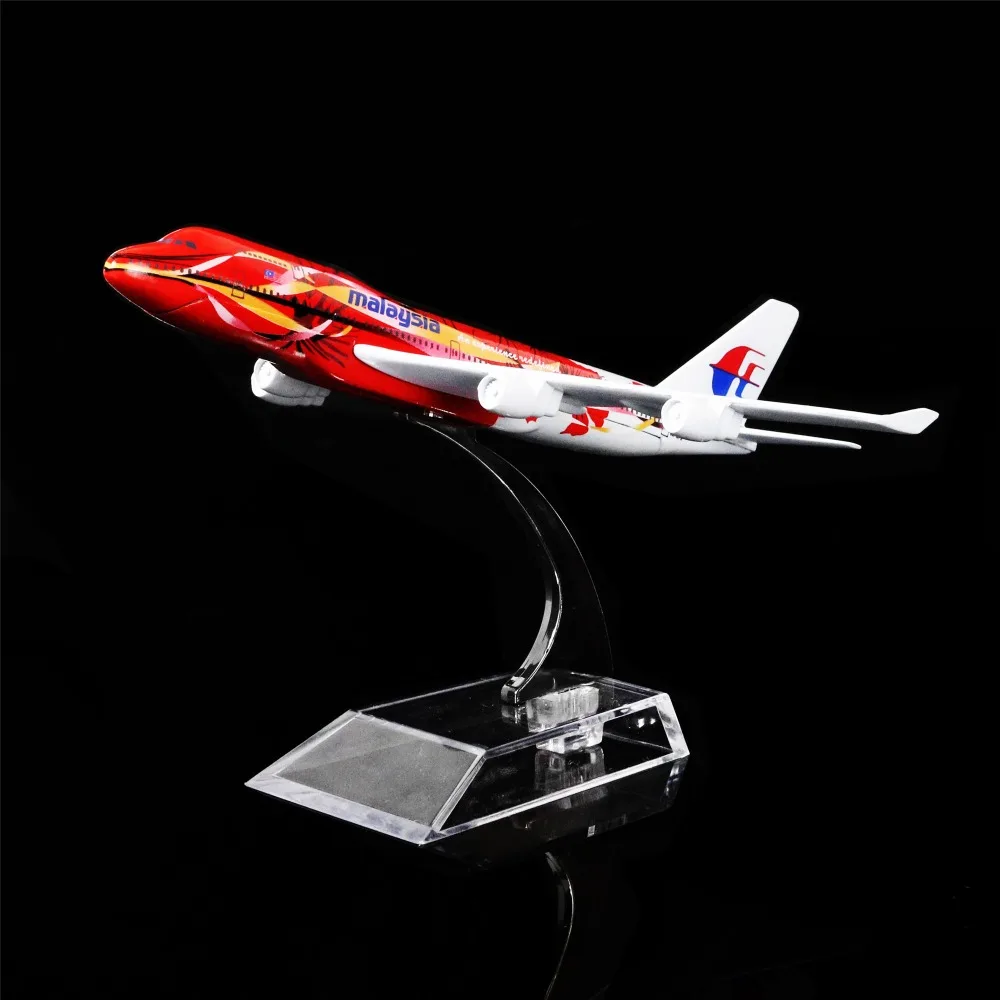 1:400 16cm Malaysia Hibiscus Boeing 747 Metal Airplane Model Office ...