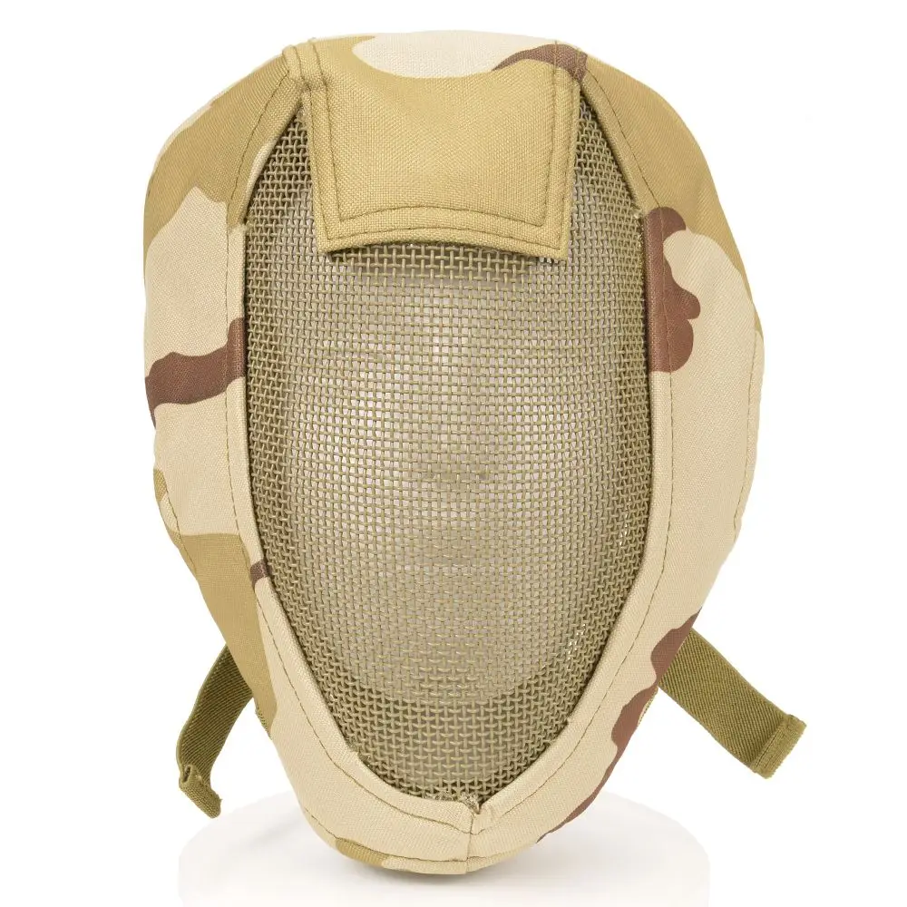 Tactical V3 Fencing Full Face Steel Metal Mesh Paintball Mask Helmet ...