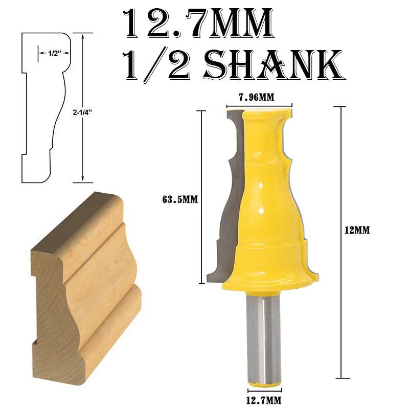 1/2 Inch Shank Medium Elegant Picture Frame Molding Router Bit 12.7mm ...