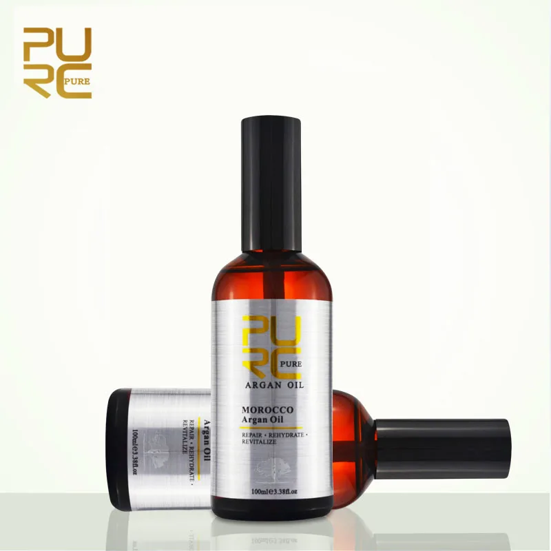 PURC aceite de argán marroquí para reparar el cabello dañado, aceite esencial para el ...