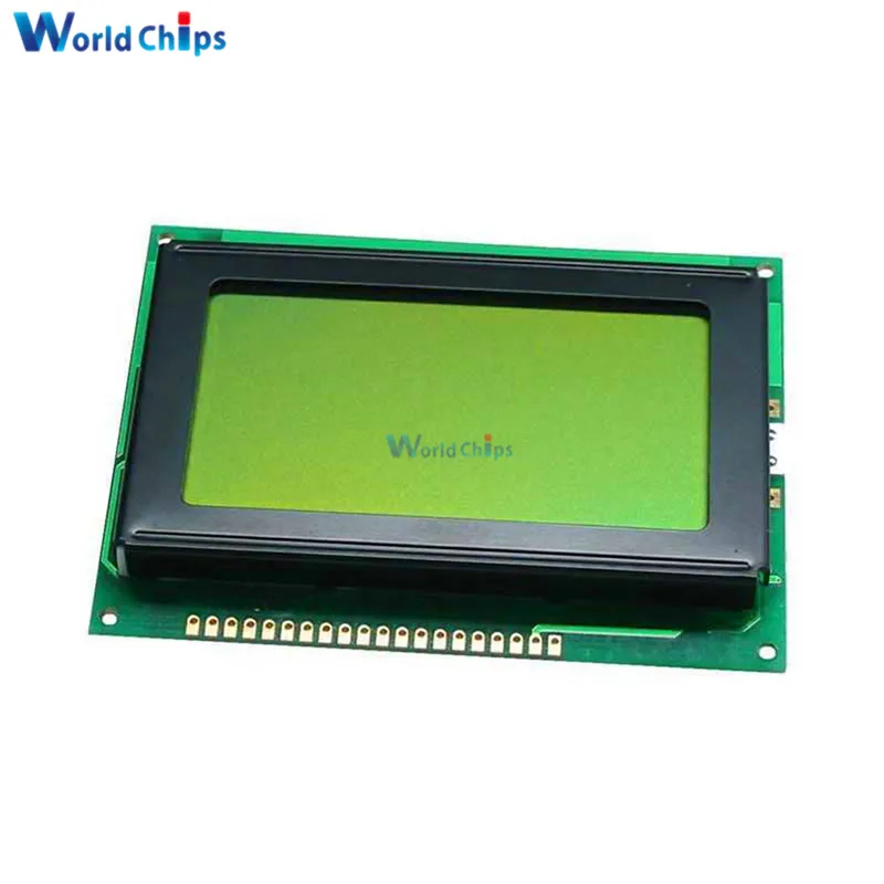 12864 128x64 Dots Graphic Lcd Display Module Yellow Green Color ...