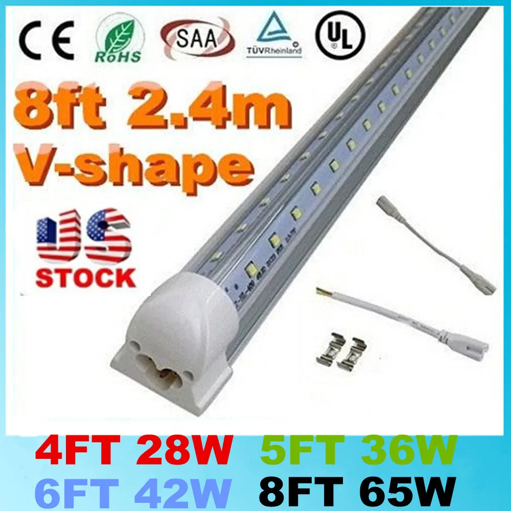 Tubos Led de puerta en forma de V, luces fluorescentes SMD2835Led de ...