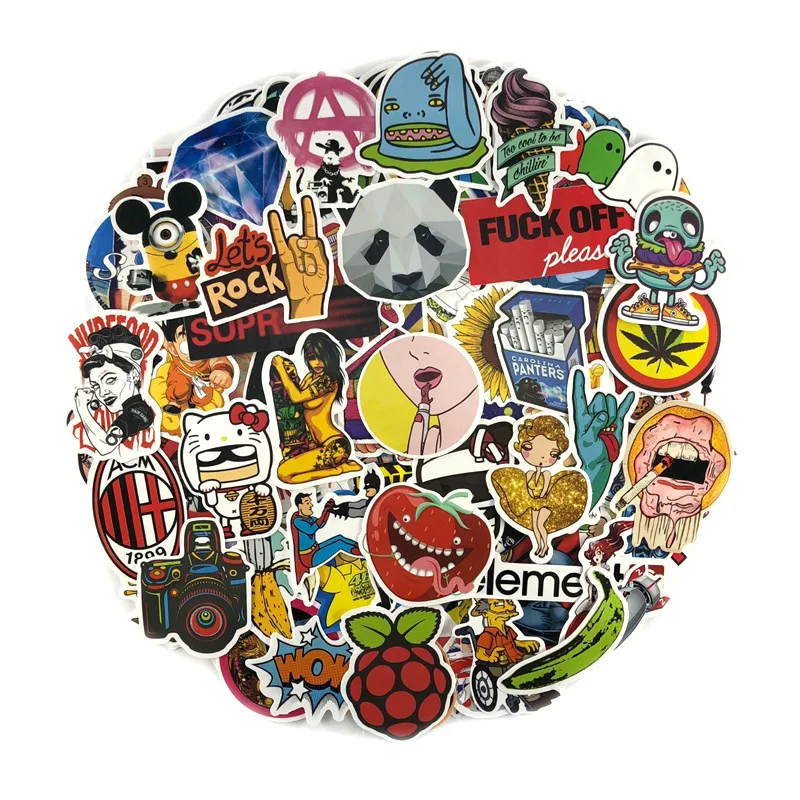 50Pcs Random Anime Cartoon waterproofing stickers For Car Laptop ...