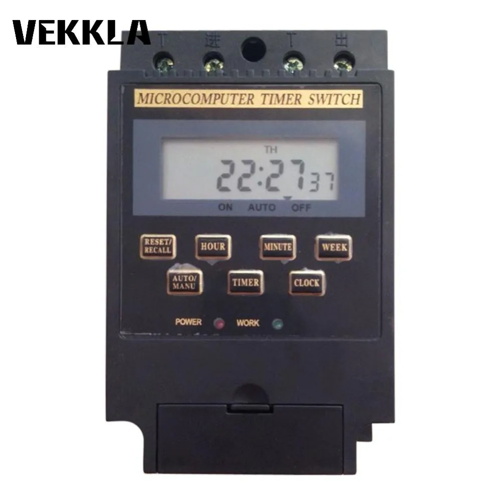 Program Programmable Digital Microcomputer Timer Switch Controller Ac 220v 25a Lcd Display