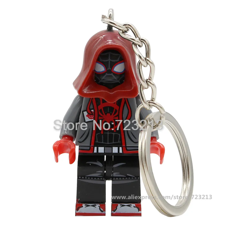 Super Hero Miles Morales Figure Keychain Spider-Ham Prowler Spiderman ...