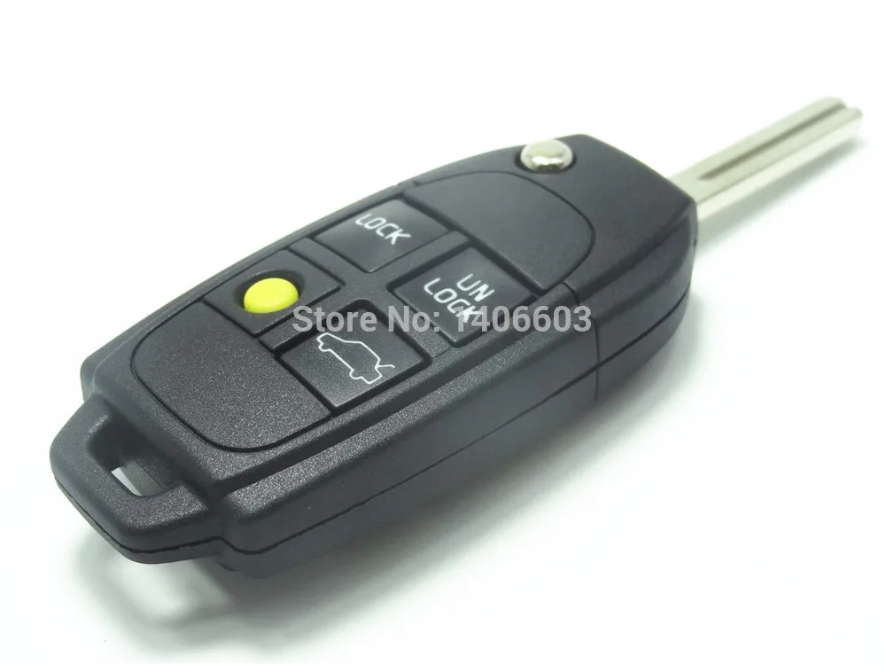 Replacement case Cover Shell fits for Volvo Flip 4 button remote key ...