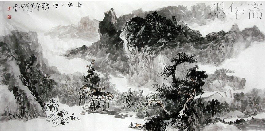 Oriental Asian art Original Traditional Chinese painting landscape ...