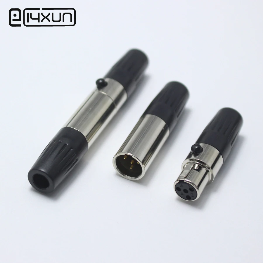 1pair Mini XLR 4 Pin Male Plug + Female jack Small XLR 4P Audio Socket ...