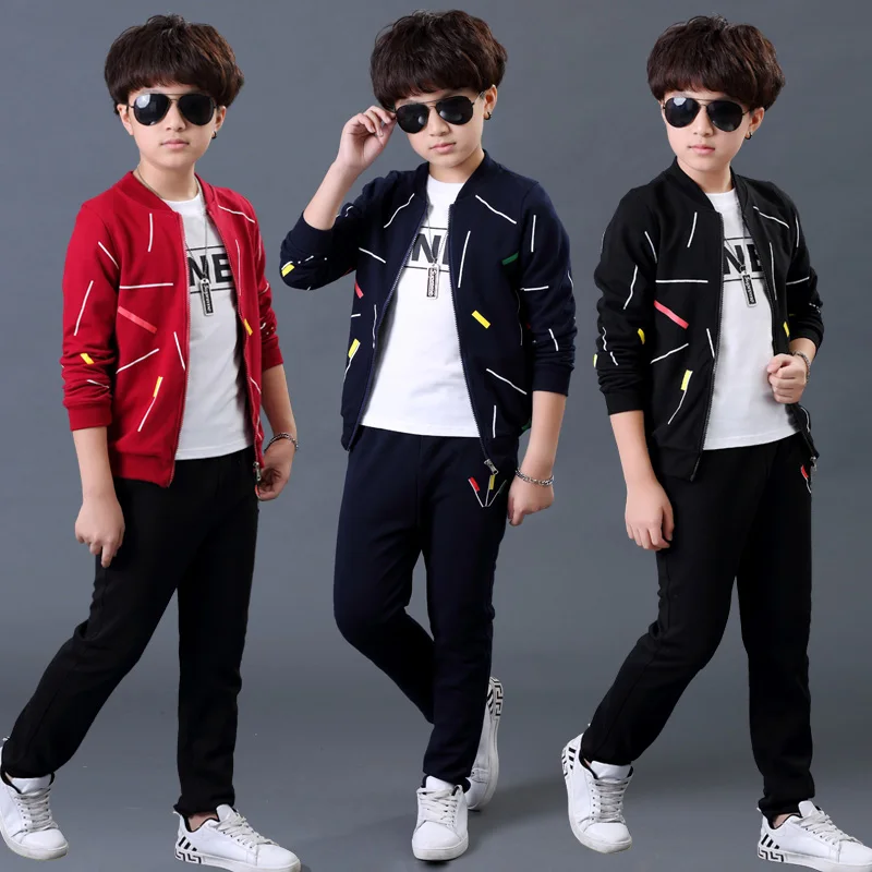 Boy spring set 2022 new Korean children's clothing boys sports sweater ...