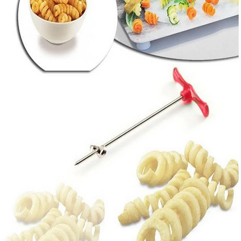 1 Pcs Potato Spiral Cutter Vegetable Spiralizer Rotating Machine Manual ...