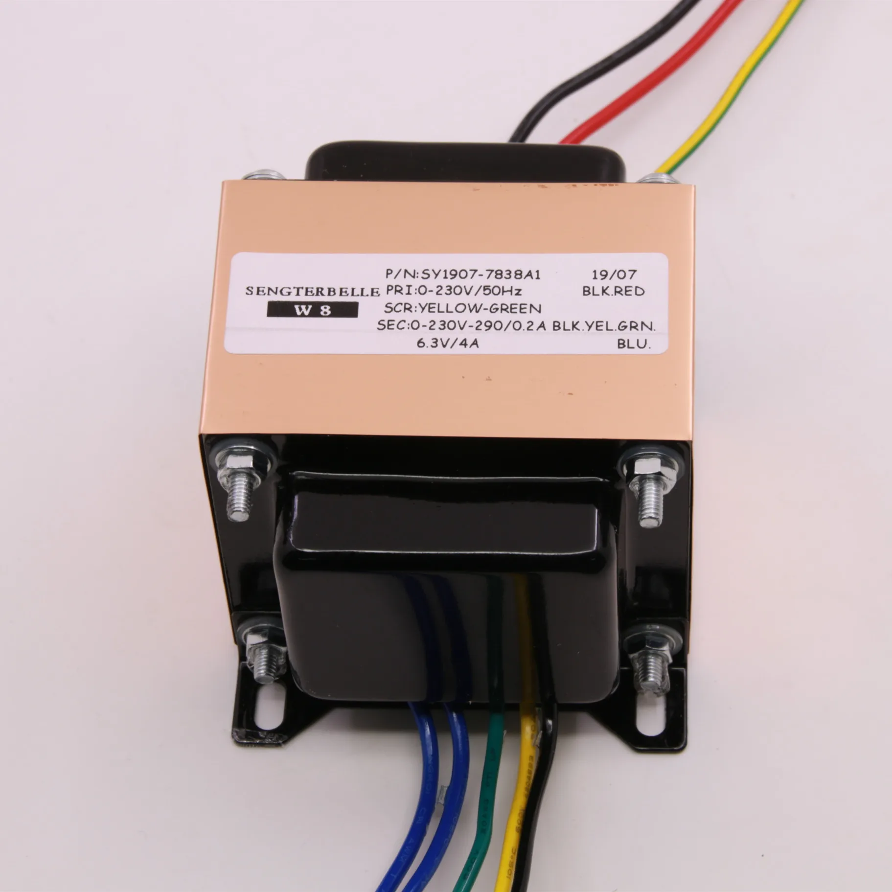 100W Audio EI Type Transformer Output 0V-230V-290V/0.2A+6.3V/4A Power ...