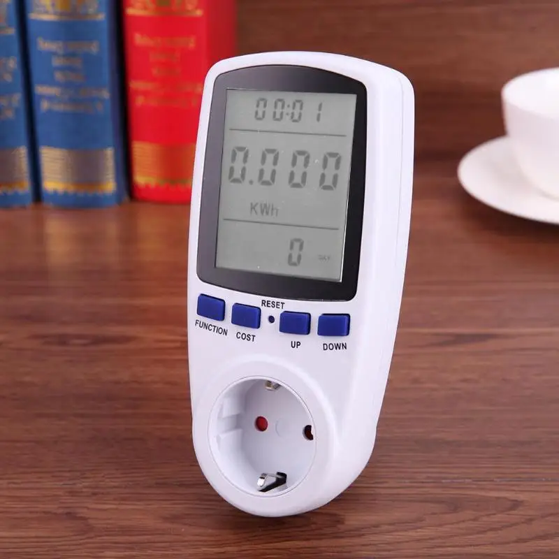 EU Plug LCD Digital Voltage Current Wattmeter Outlet Socket Power ...