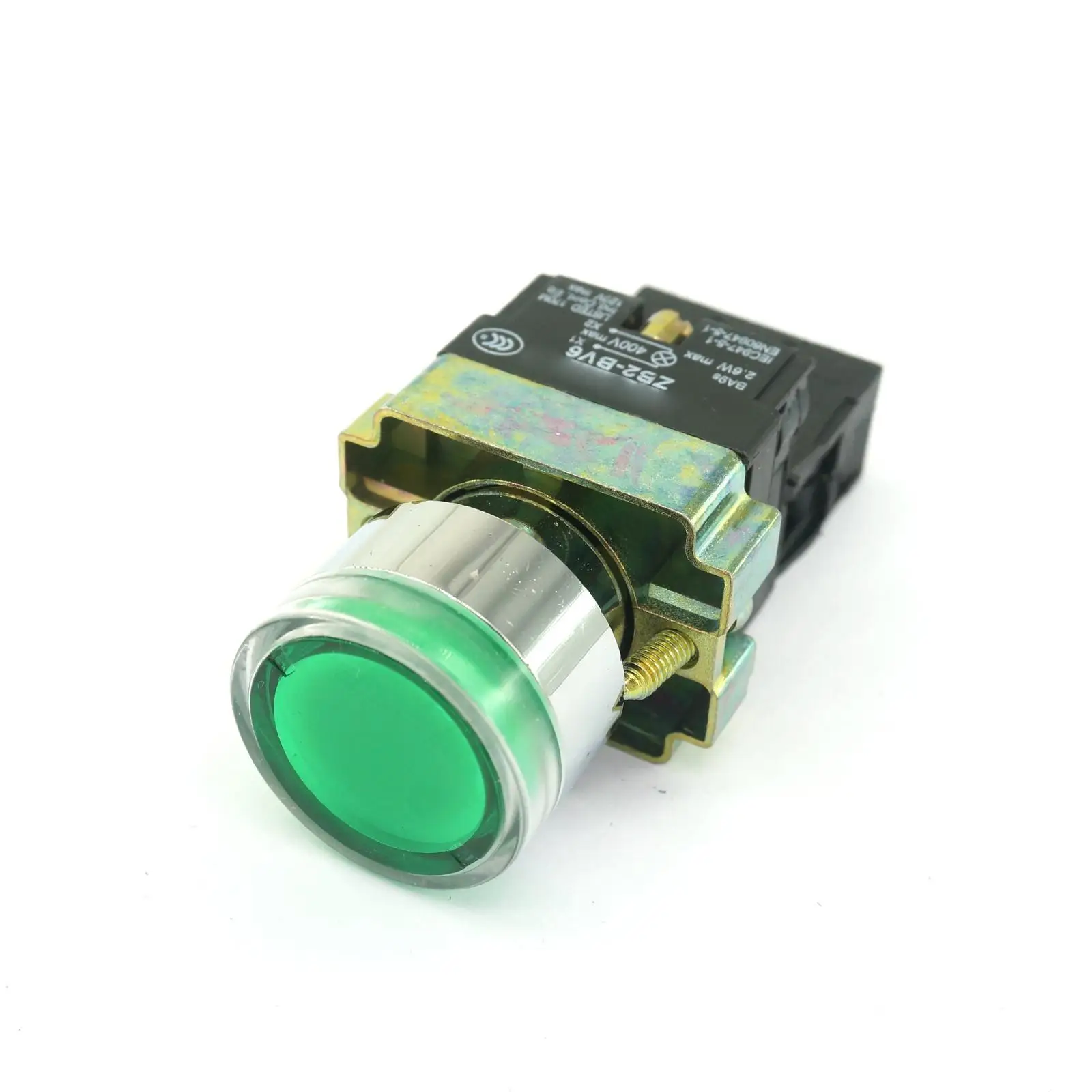 XB2BW33B1C-N-O-Momentary-Green-Flush-Pushbutton-With-24V-AC-DC-Pilot ...