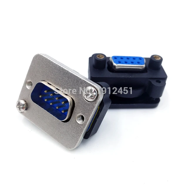 DB9 socket panel mounting Plug 9pin female&Male port socket adapter D ...