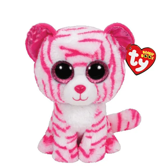 Ty Beanie Boos Plush Animal Doll Asia Pink Tiger Soft Stuffed Toys With ...